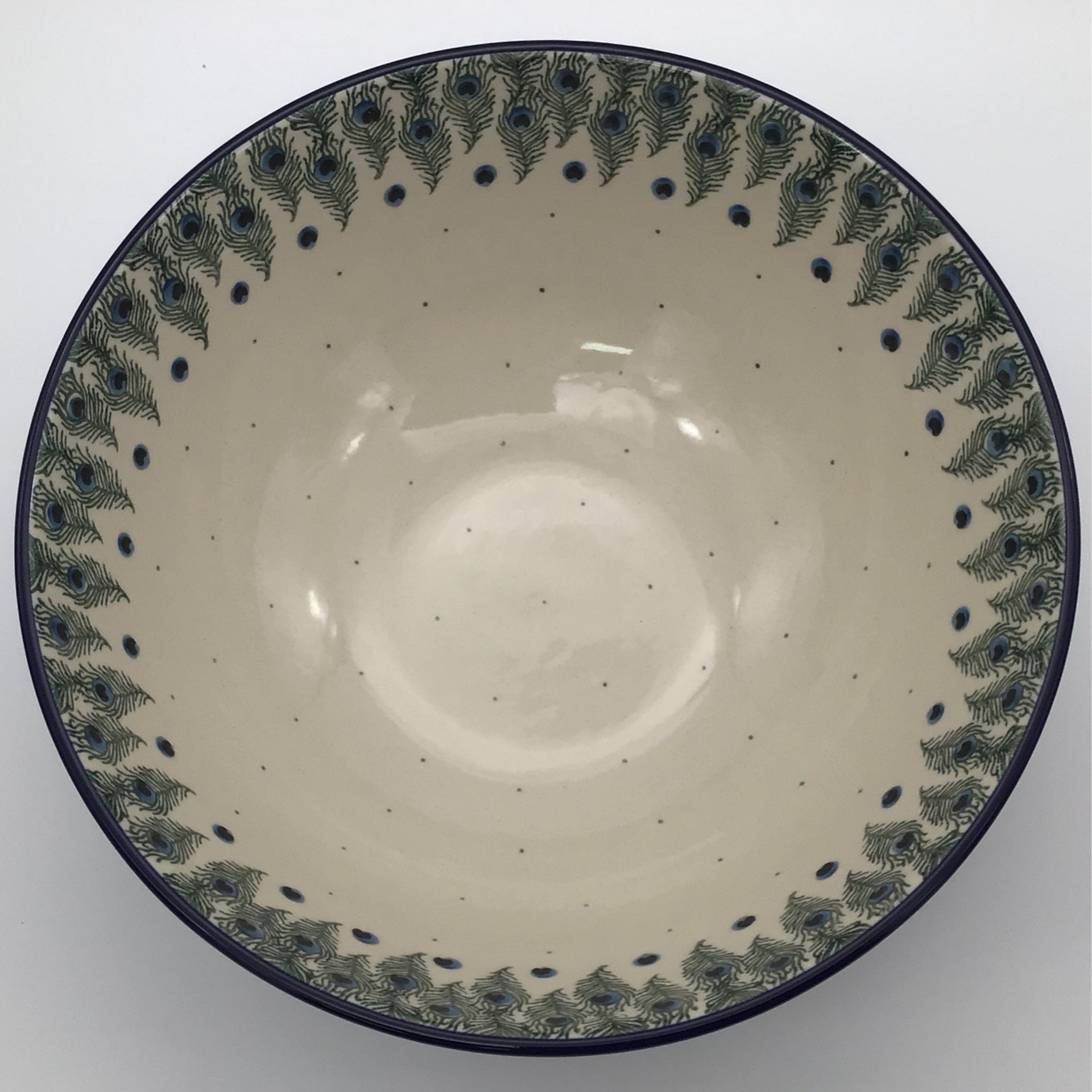 Large Mixing Bowl- Feathers | Siostra Polish Pottery