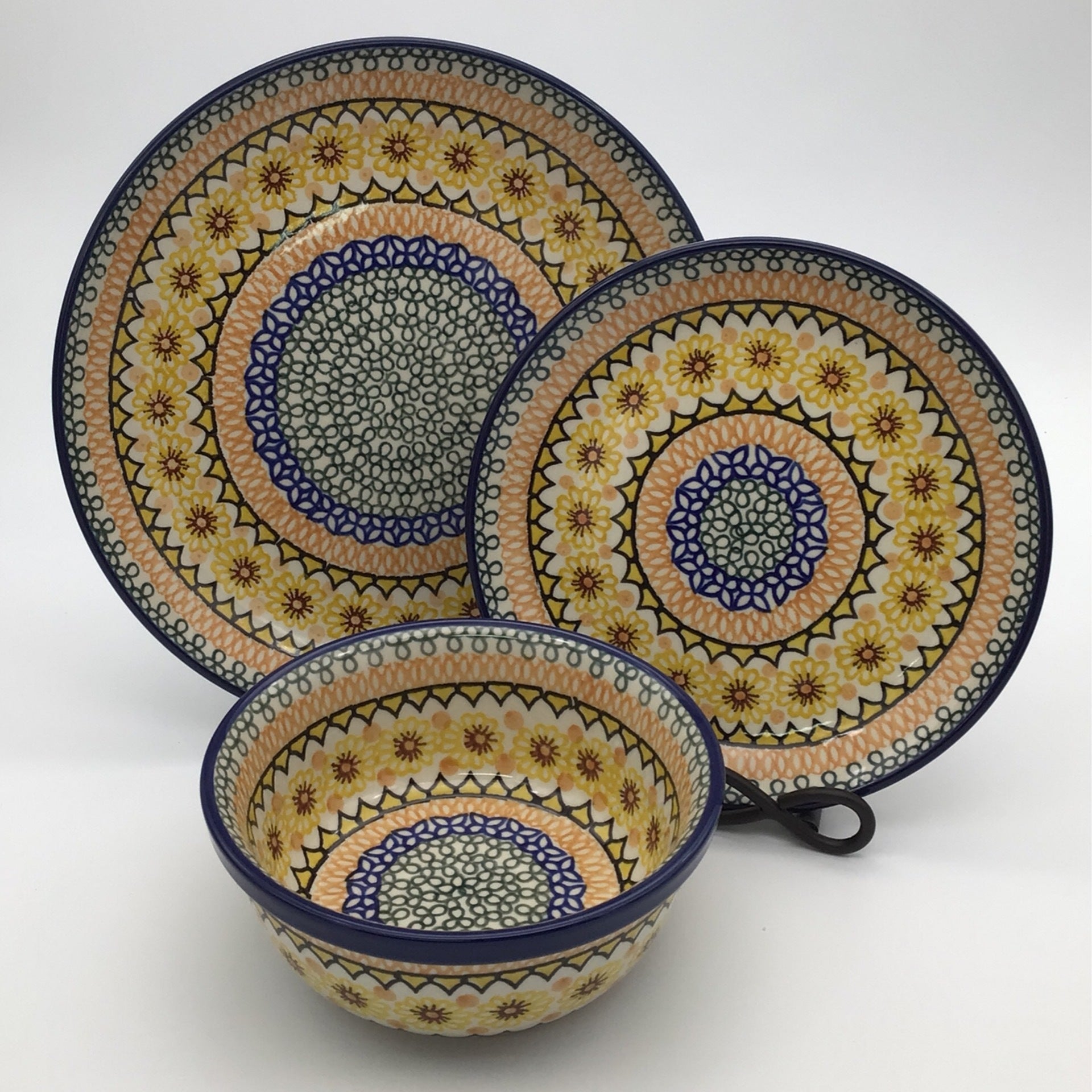 Place Setting- Golden Dahlia | Siostra Polish Pottery