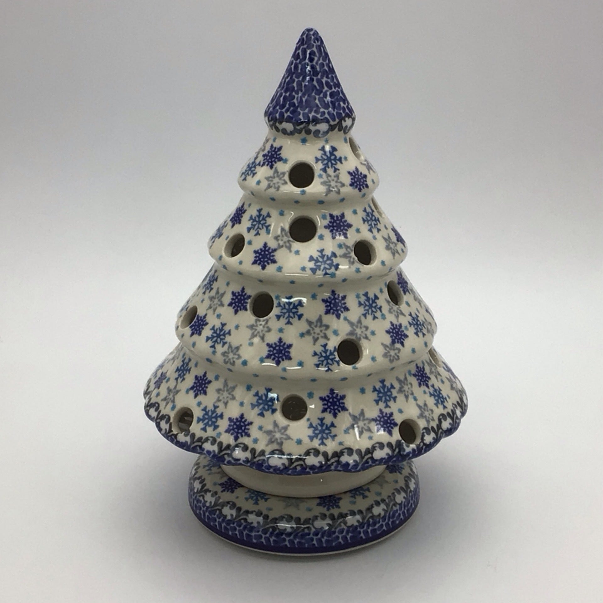 Large Tree Luminary- Snowflakes | Siostra Polish Pottery