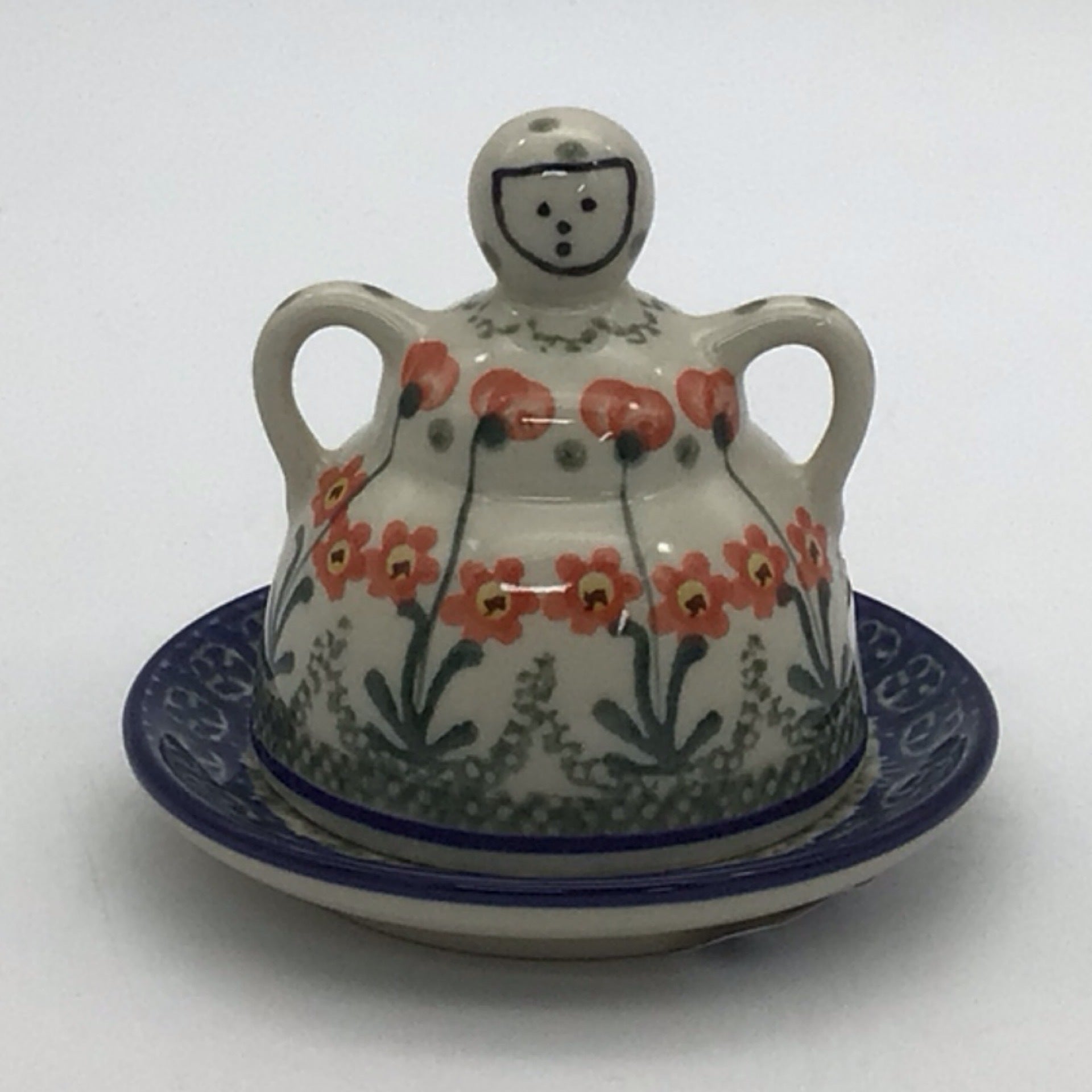 Mini Cheese Lady- Peach Daisy | Siostra Polish Pottery